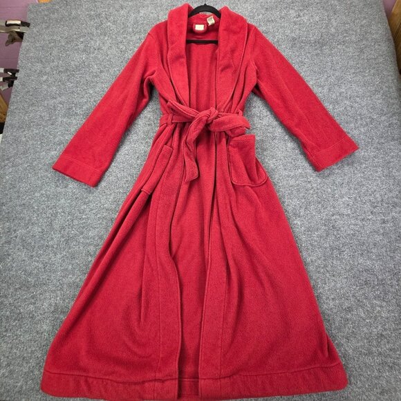 L.L. Bean | Intimates & Sleepwear | Ll Bean Womens Robe Long Fleece Red ...